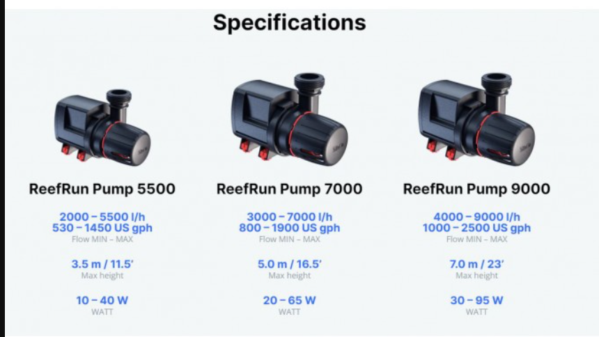NEW red sea reef run DC pump 5500 / 7000 / 9000 DC [Controller is sold ...
